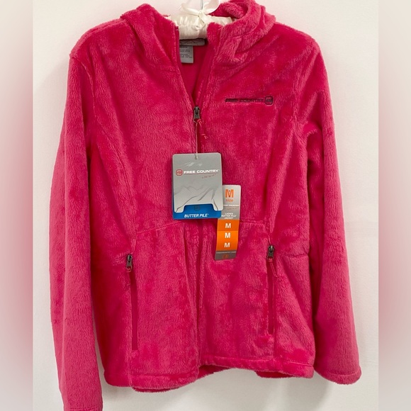 Free Country | Jackets & Coats | Nwt Free Country Hot Pink Fleece With ...
